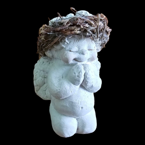 Art | Chubby Praying Cherub With Wreath Dreamsicles By Kristin Angel ...